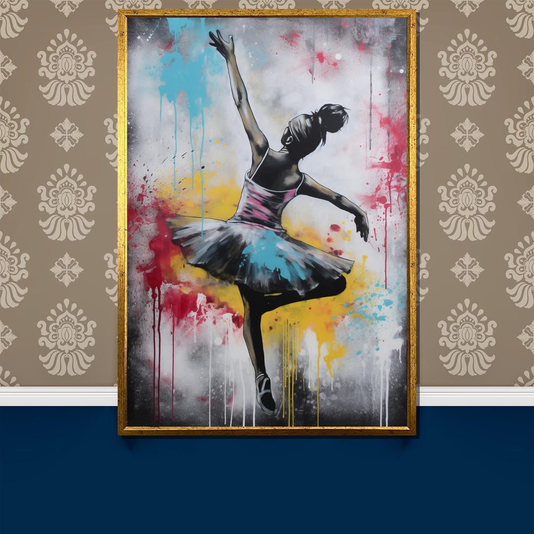 Graffiti Ballerina Canvas Painting - Urban Art Dance Wall Decor ...