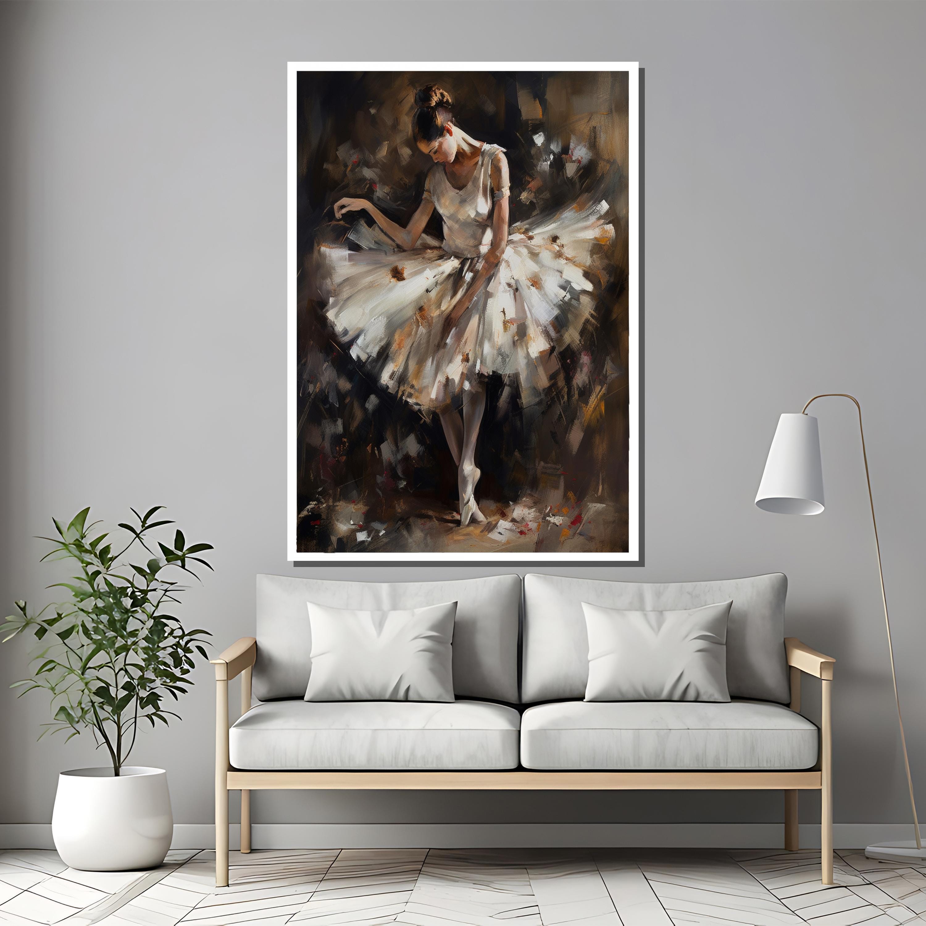 Graceful Ballet Dancer Canvas Painting - Elegant Wall Art Gift for ...