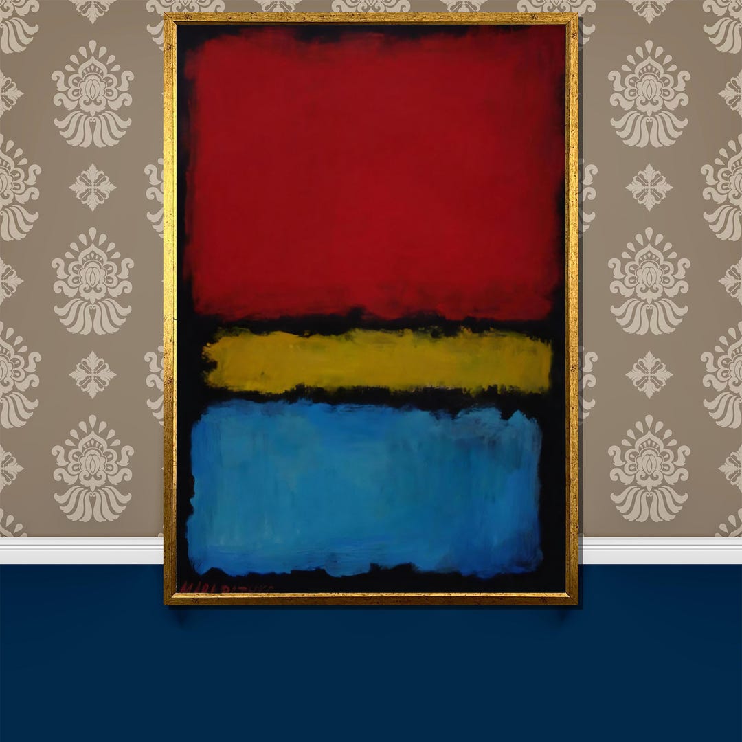 Mark Rothko Red, Yellow, and Blue Abstract Canvas Painting - Bold ...