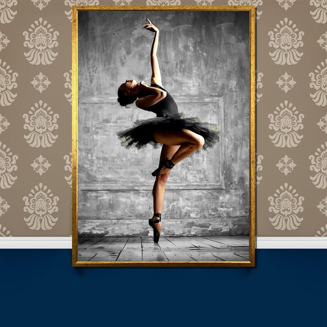 Elegant Ballerina Canvas Painting - Graceful Dance Wall Art - Perfect Gift for Ballet Lovers and ...