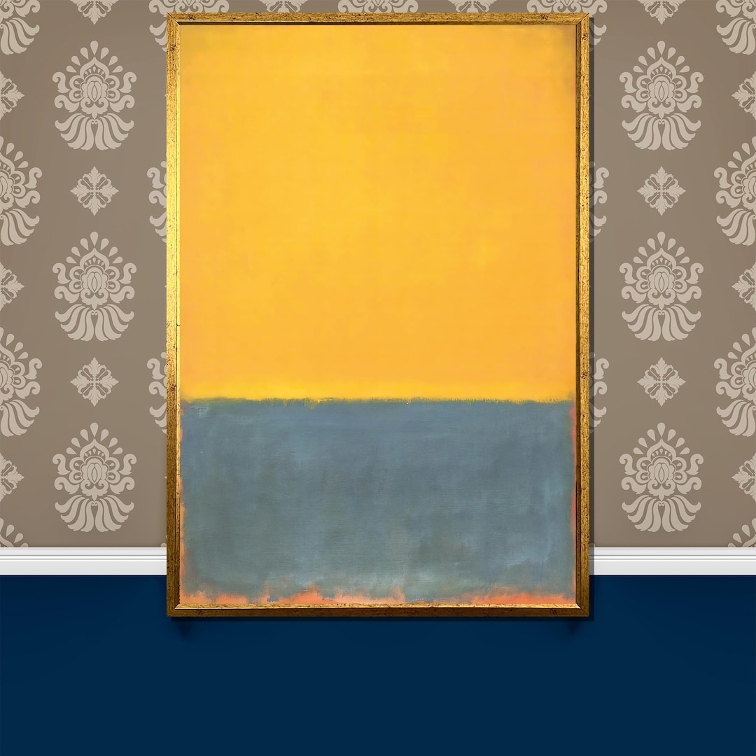 Mark Rothko Yellow and Blue Abstract Canvas Painting - Modern Art Gift ...