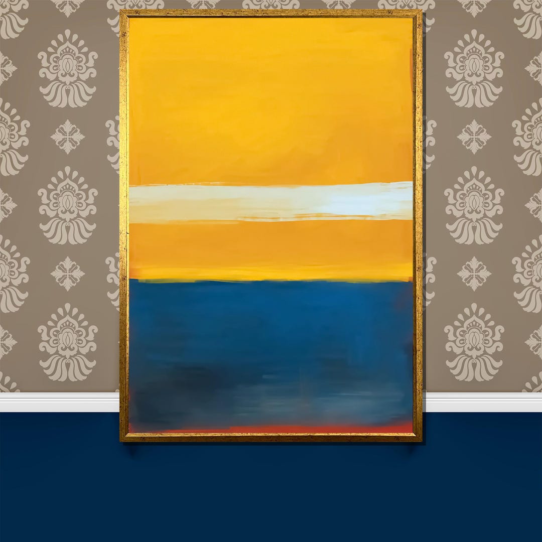 Mark Rothko, Yellow and Deep Blue Abstract Canvas Painting ...