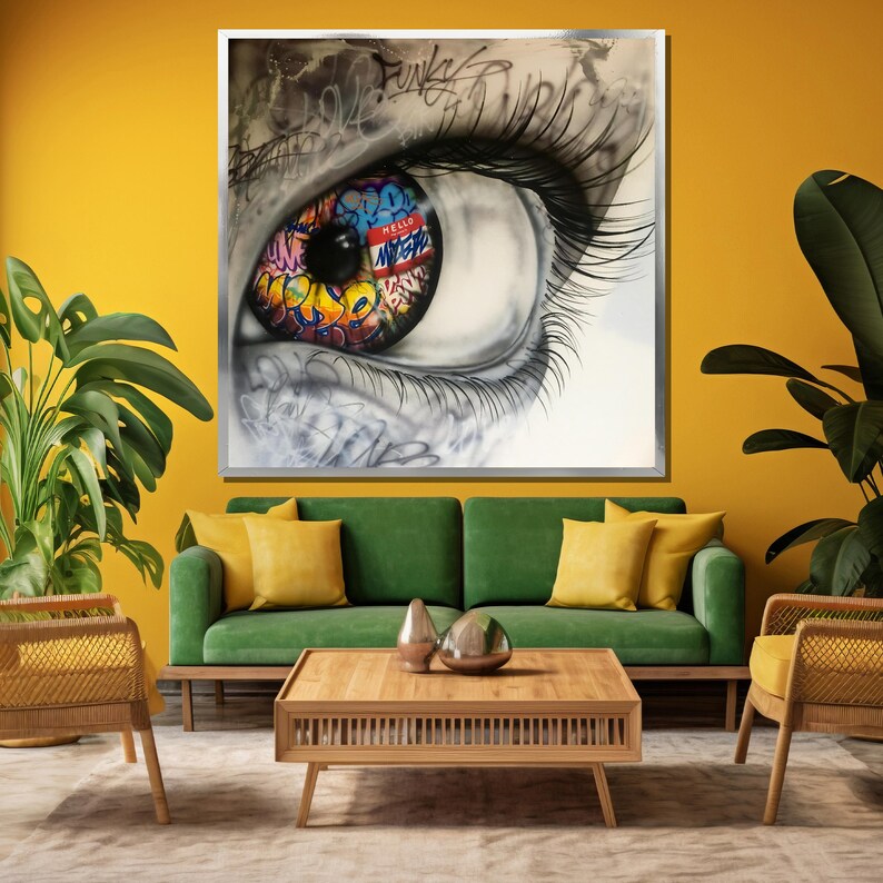 Graffiti Eye Canvas Painting - Bold and Artistic Modern Wall Art for ...