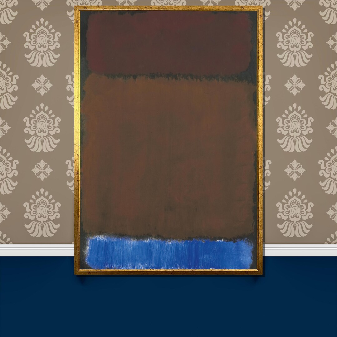 Mark Rothko Deep Brown and Blue Canvas Painting – Abstract ...
