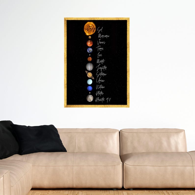 Solar System Planets Canvas Wall Art, Spanish Space Decor, Sun and ...