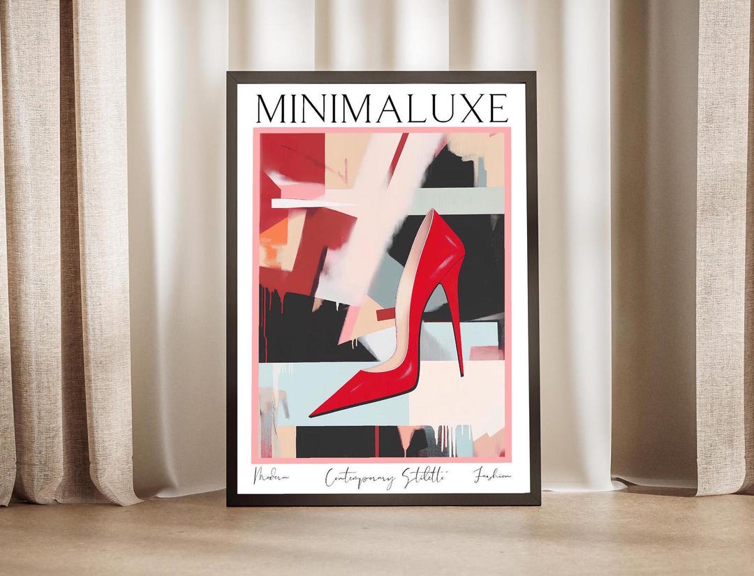 Red Stiletto Wall Art - Fashion Printable | Modern Abstract High Heel ...