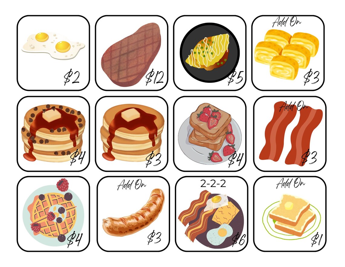 Breakfast Menu Savings Challenge, Full Page 8.5 X 11 Printable PDF - Etsy
