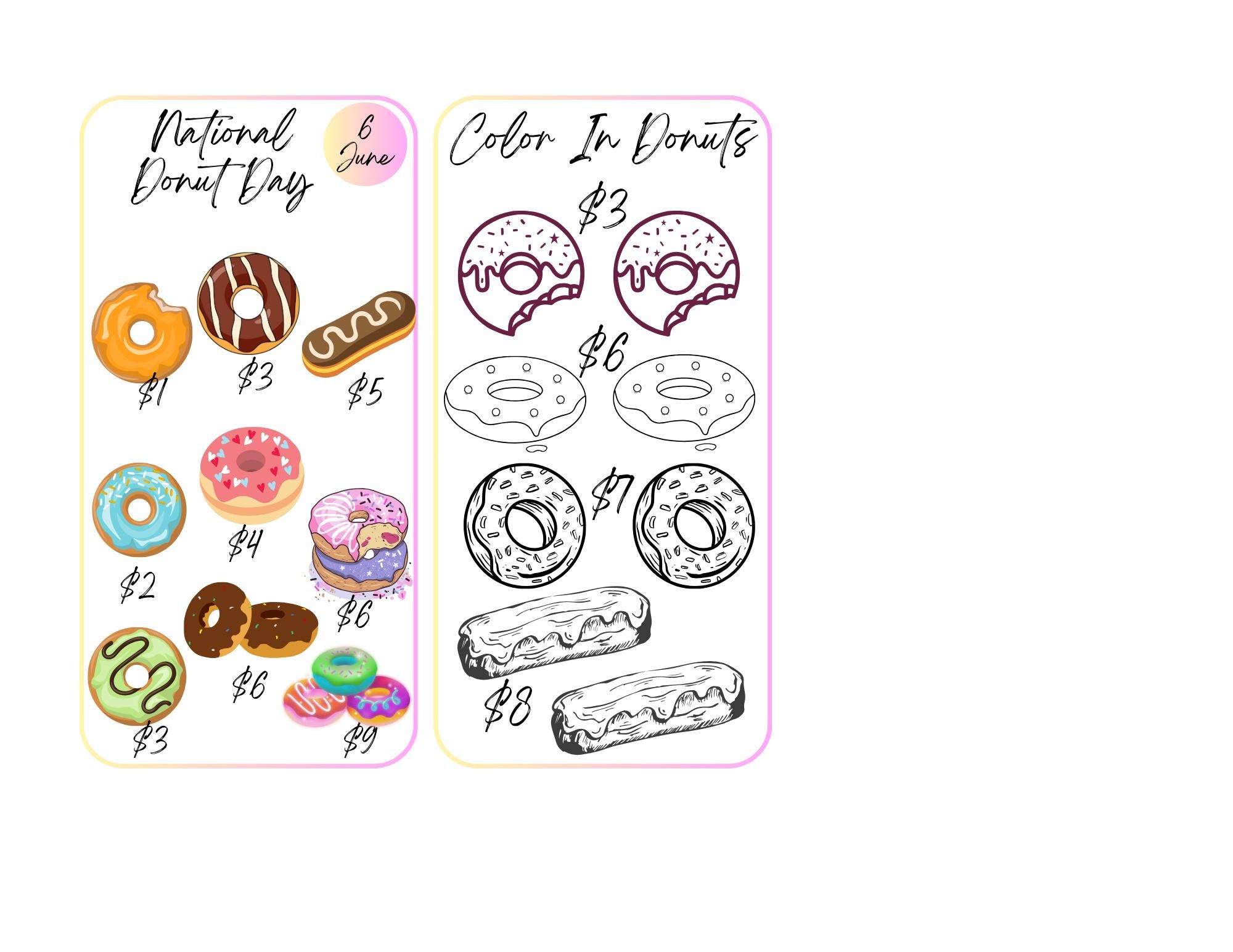 Donut Savings Challenge Bundle, A6 Printable PDF - Etsy