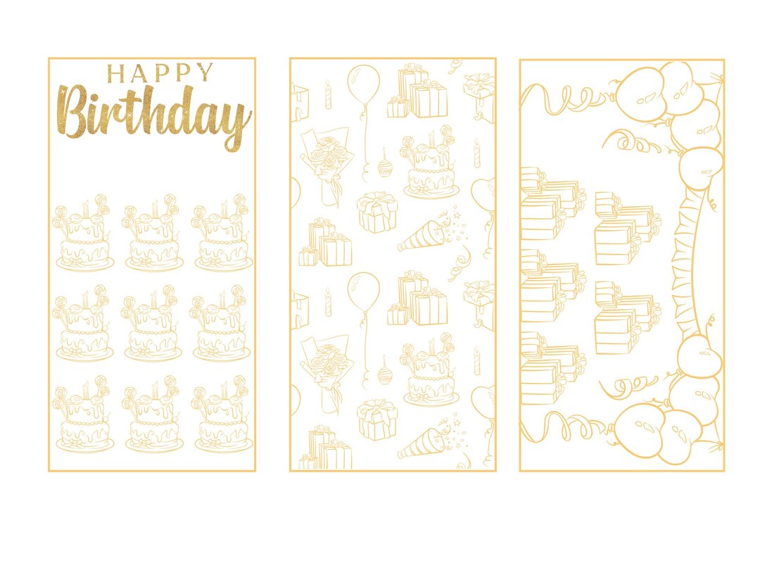 Gold Color in Birthday Savings Challenge Bundle, A6 3x6 Printable PDF ...