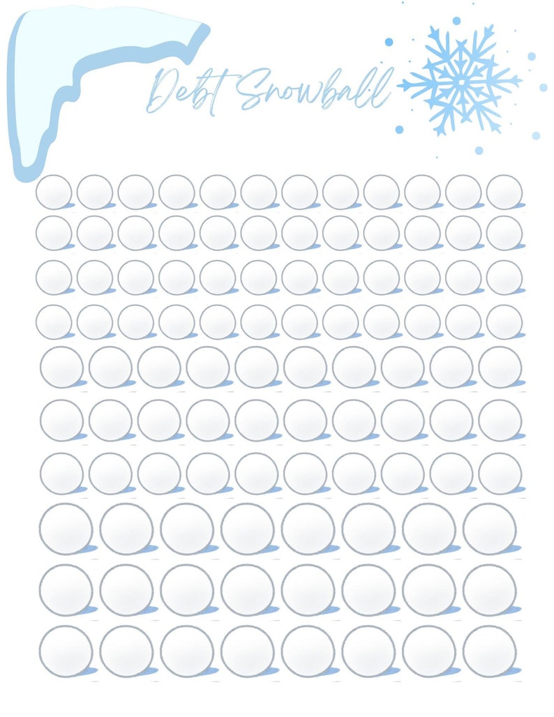 Snowball Debt Tracker Printable Full Page 8.5 X 11 - Etsy