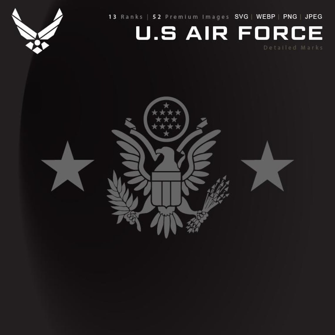 US Air Force Enlisted Rank Insignia | 52 File Set | SVG, PNG, Jpg, Webp ...