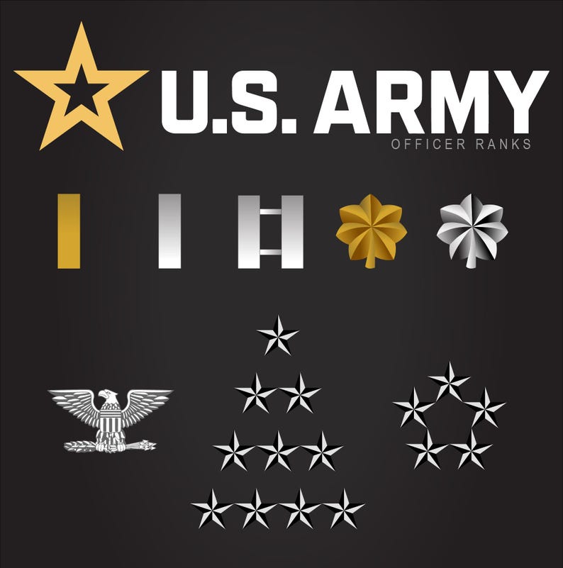 US Army Officer Ranks | 44 File Set | Svg, Webp, Png, JPG | High ...