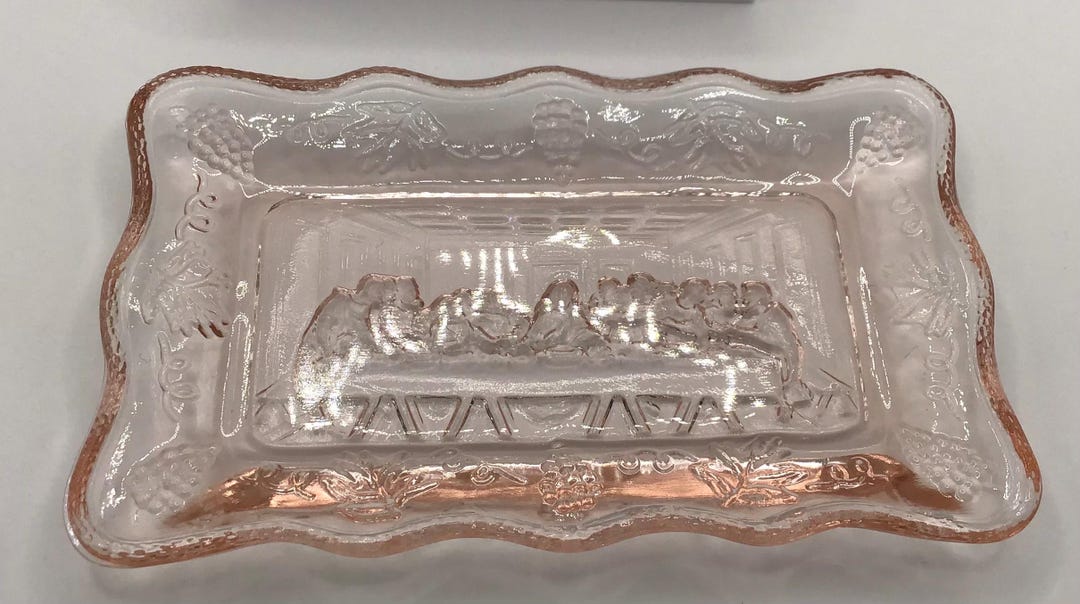 Last Supper Vintage Glass Tray - Etsy