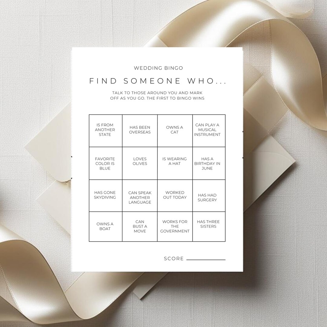 Wedding Someone Find Who Game Find the Guest Printable Template Fun ...