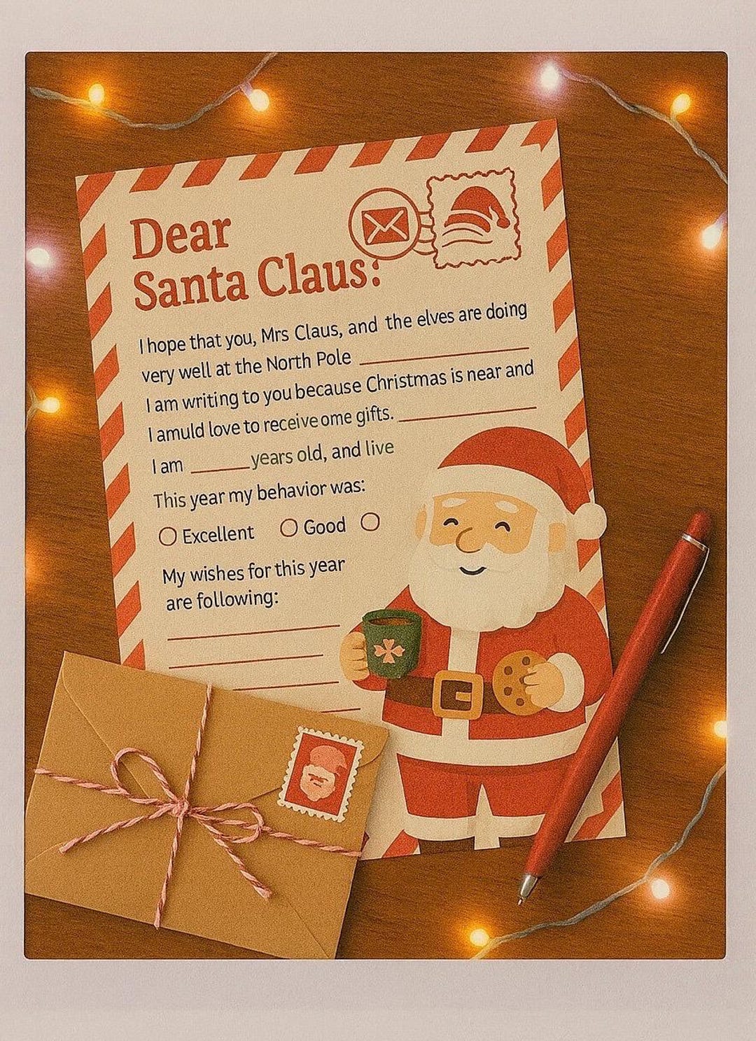 Letter to Santa Claus, Santa Mail, Christmas Wish List, Santa’s Nice ...
