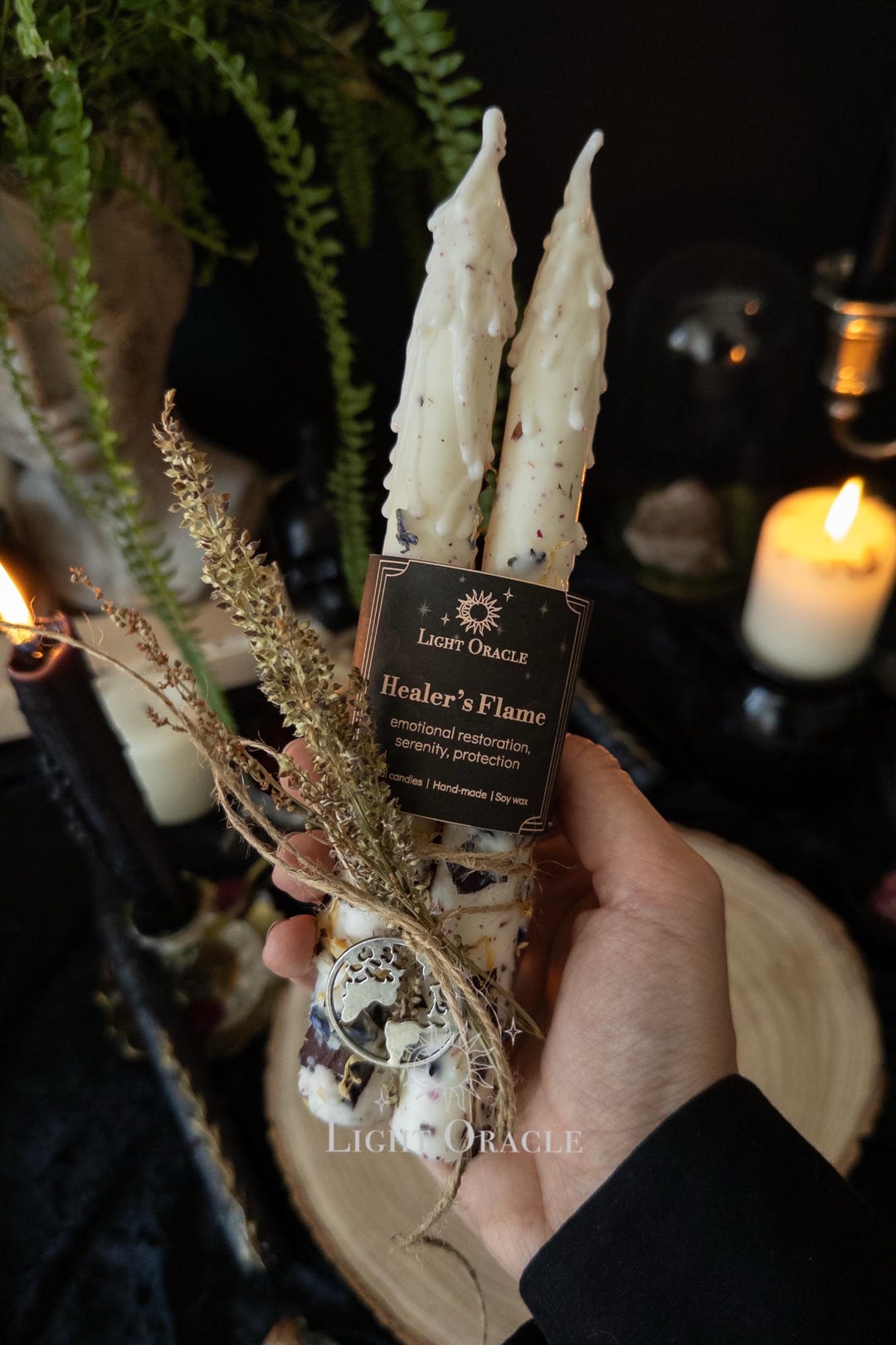 Botanical Healing, Clarity Soy Wax Ritual Candles | White Spell Candles ...
