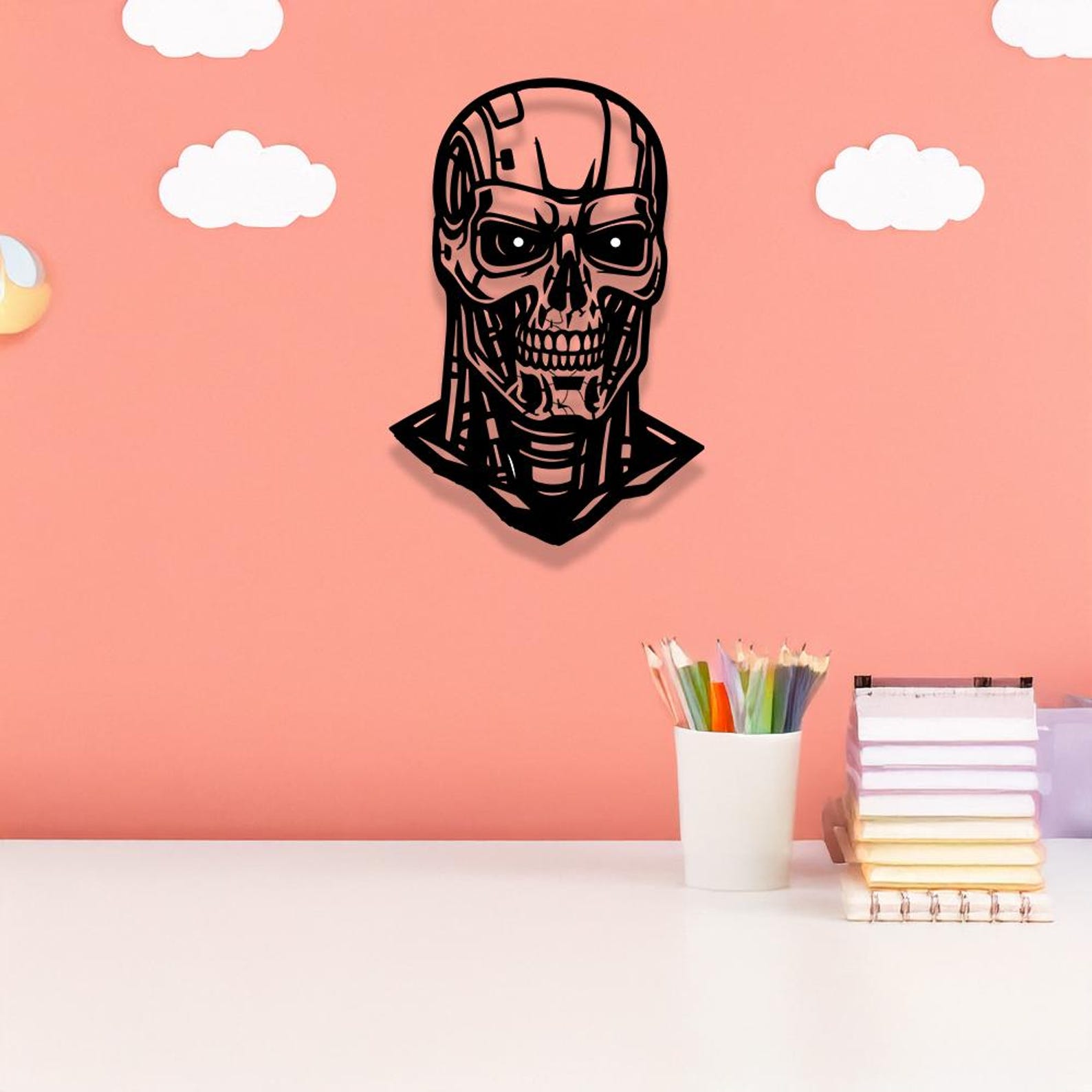 Cyborg Wall Art – Laser Cut Silhouette – Digital Download SVG – Sci-fi ...