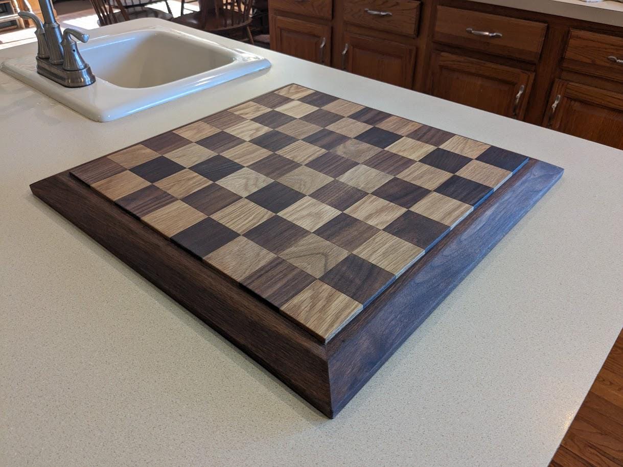 Handmade Wooden Walnut and White Oak Chess Board 2" Squares (pieces Not ...