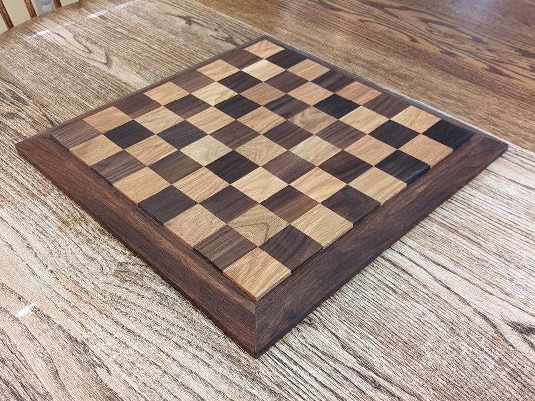 Handmade Wooden Walnut and White Oak Chess Board 2" Squares (pieces Not ...