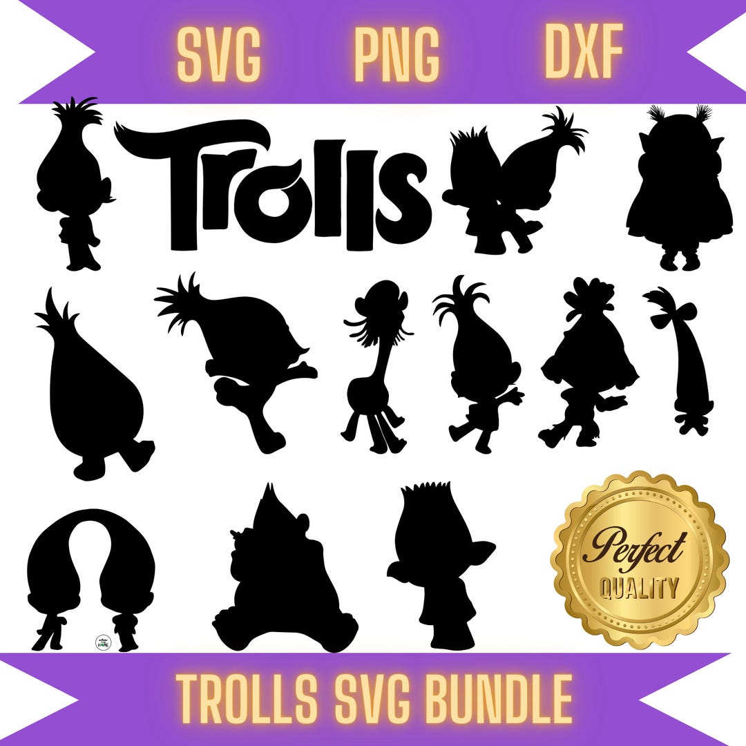 Trolls Svg, Troll Svg, Trolls Silhouette, Troll Doll, Troll Hair Branch ...