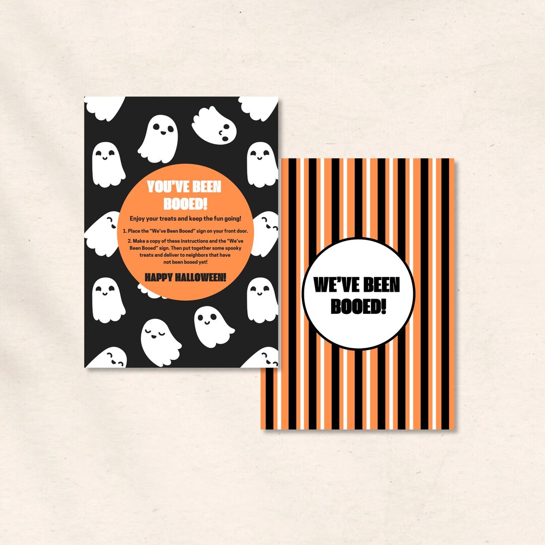 You've Been Booed Halloween Printable | Editable Canva Template ...