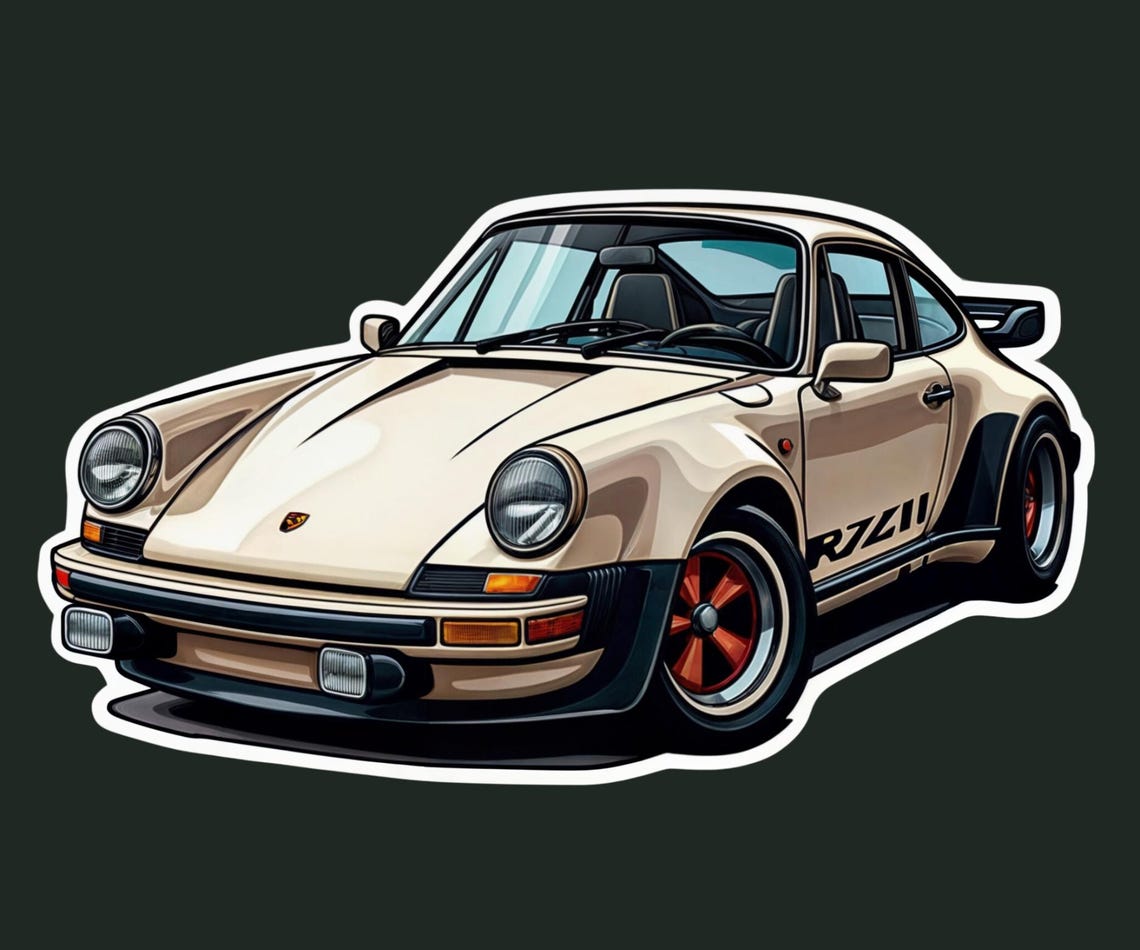 Vintage Porsche 911 Sticker Pack, Classic Car Stickers, Retro-inspired ...