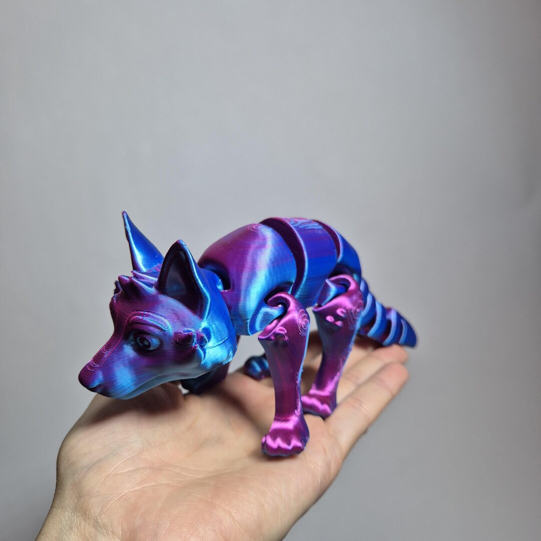 Articulated Flexi Wolf, Fidget Toy, 3D Printed, Stress Toy, Desk Toy ...