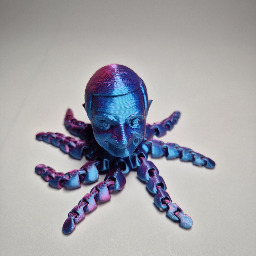 Articulated Mr. Bean Octopus, Fidget Toy, 3D Printed, Stress Toy, Desk ...