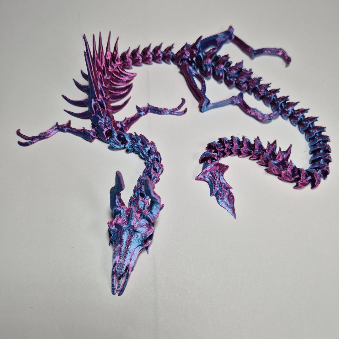 Articulating Skeleton Dragon Flexi Wiggle Pet, Fidget Toy Holiday Desk ...