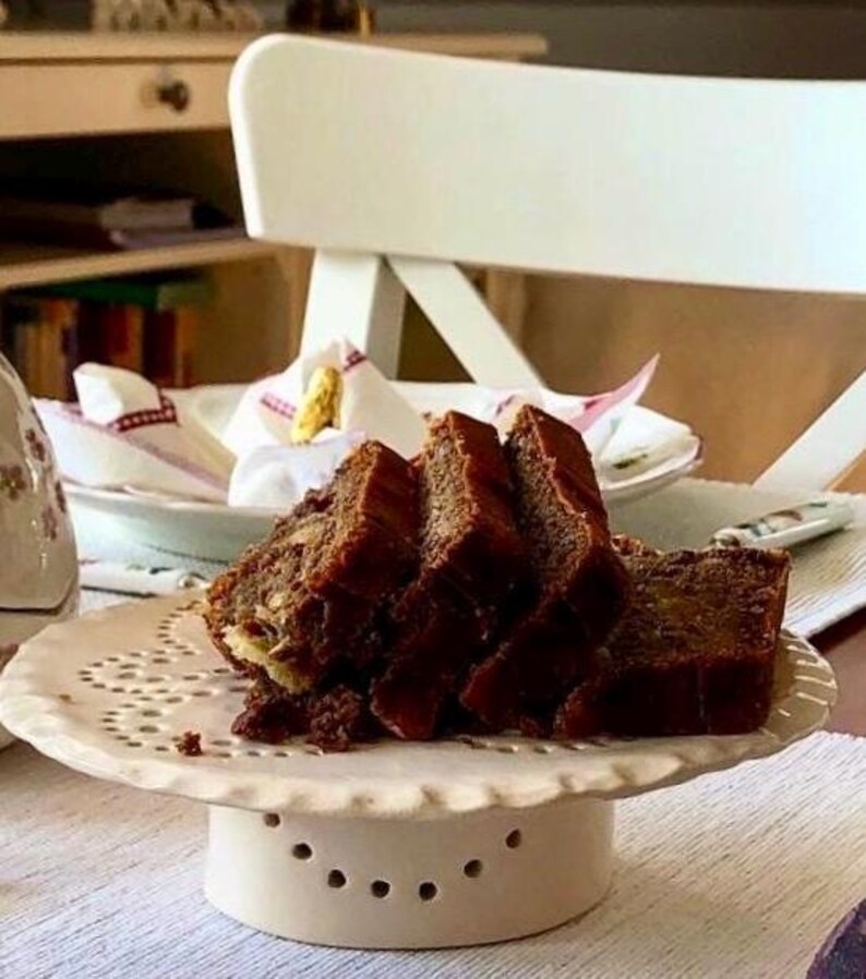 Handmade Ceramic Cake Stand: White Lace Pottery, Rustic Wedding Decor ...