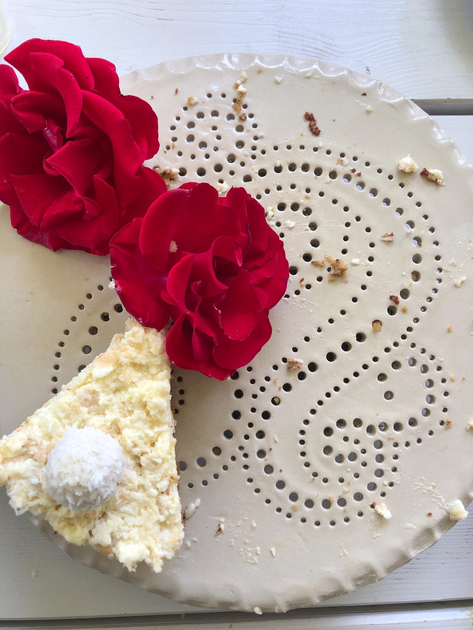 Handmade Ceramic Cake Stand: White Lace Pottery, Rustic Wedding Decor ...