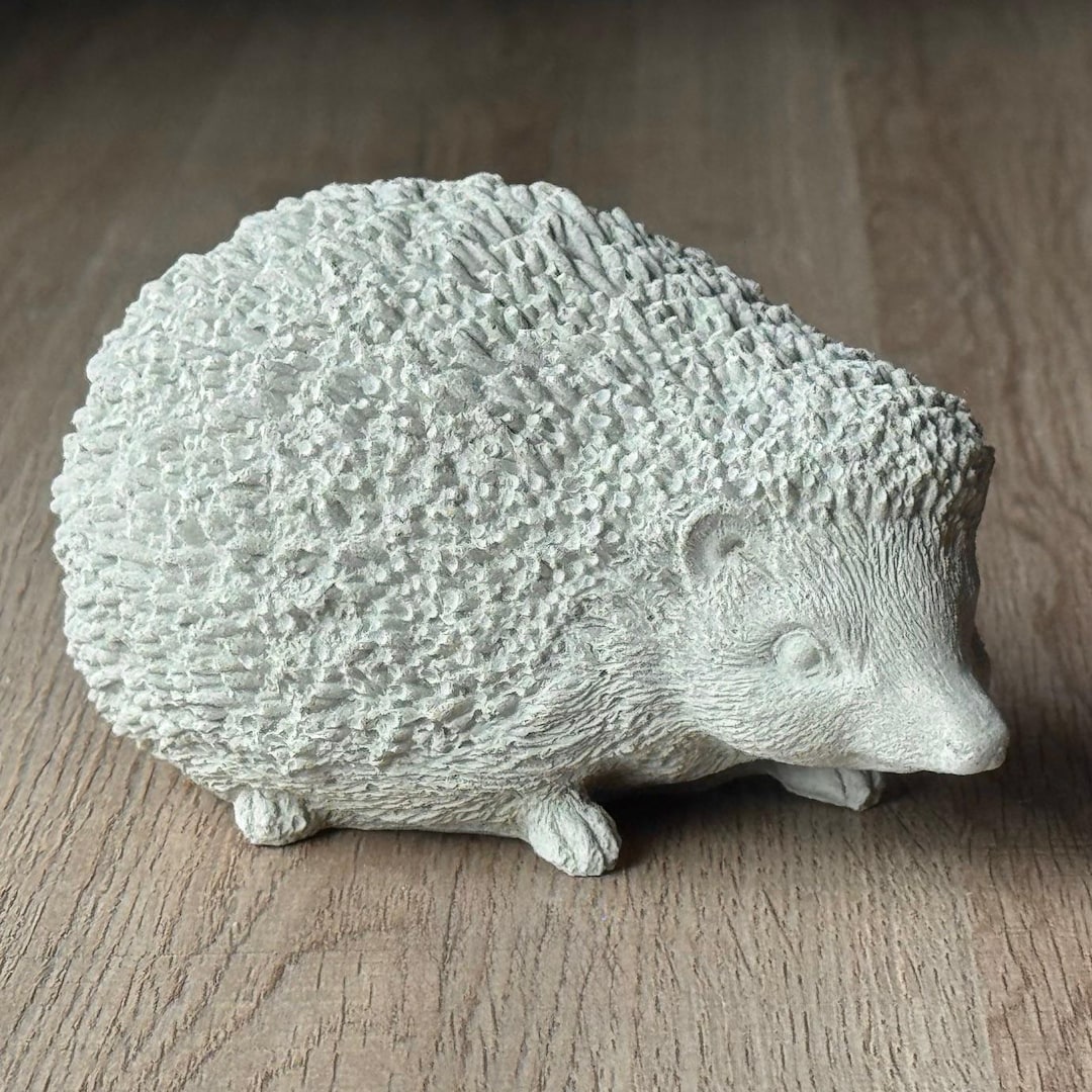 Handmade Concrete Hedgehog Statue, Rustic Garden Decor - Etsy