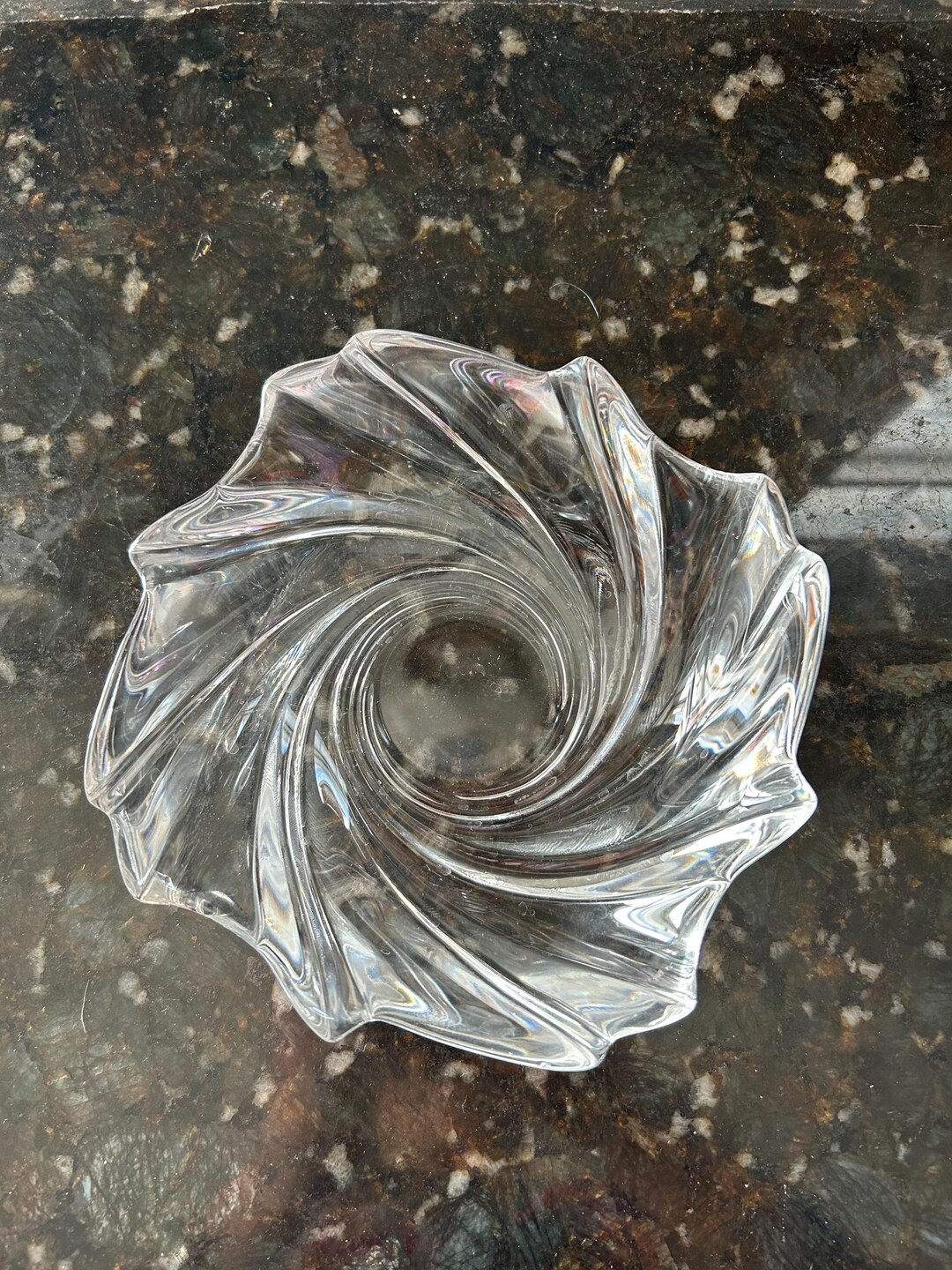 Vintage 24% Lead Crystal Swirl Bowl Candy Dish by Claire Burke - Etsy