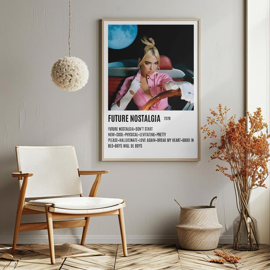 Future Nostalgia Album Cover Digital Poster With Tracklist Dua Lipa ...