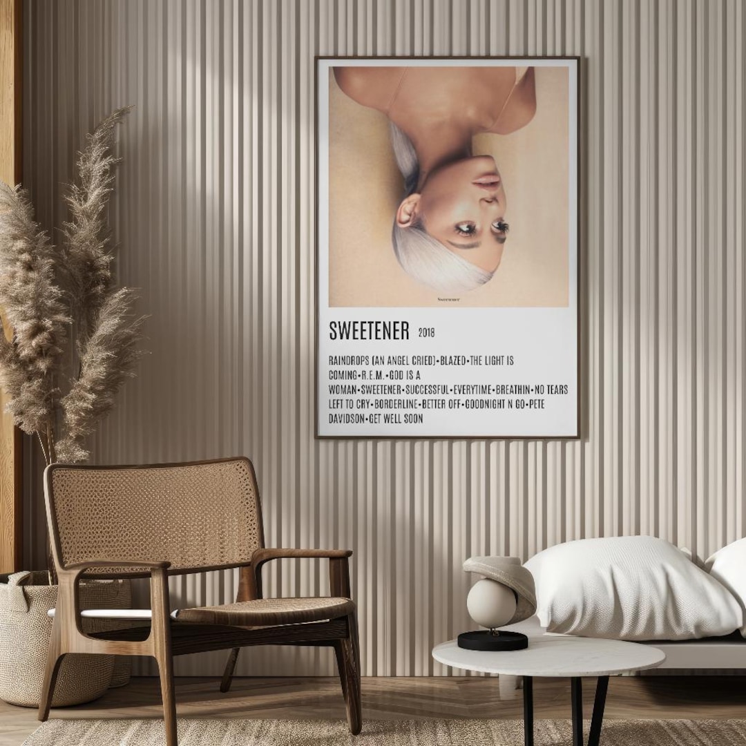 Sweetener Album Cover Digital Poster With Tracklist Ariana Grande Wall ...