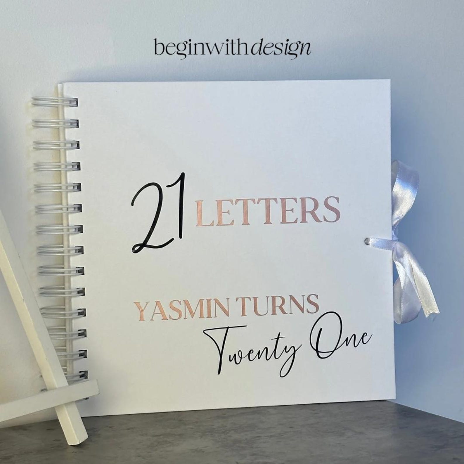 Personalised 8x8 Scrapbook With Ribbon Birthday Letters 21 Letters for ...