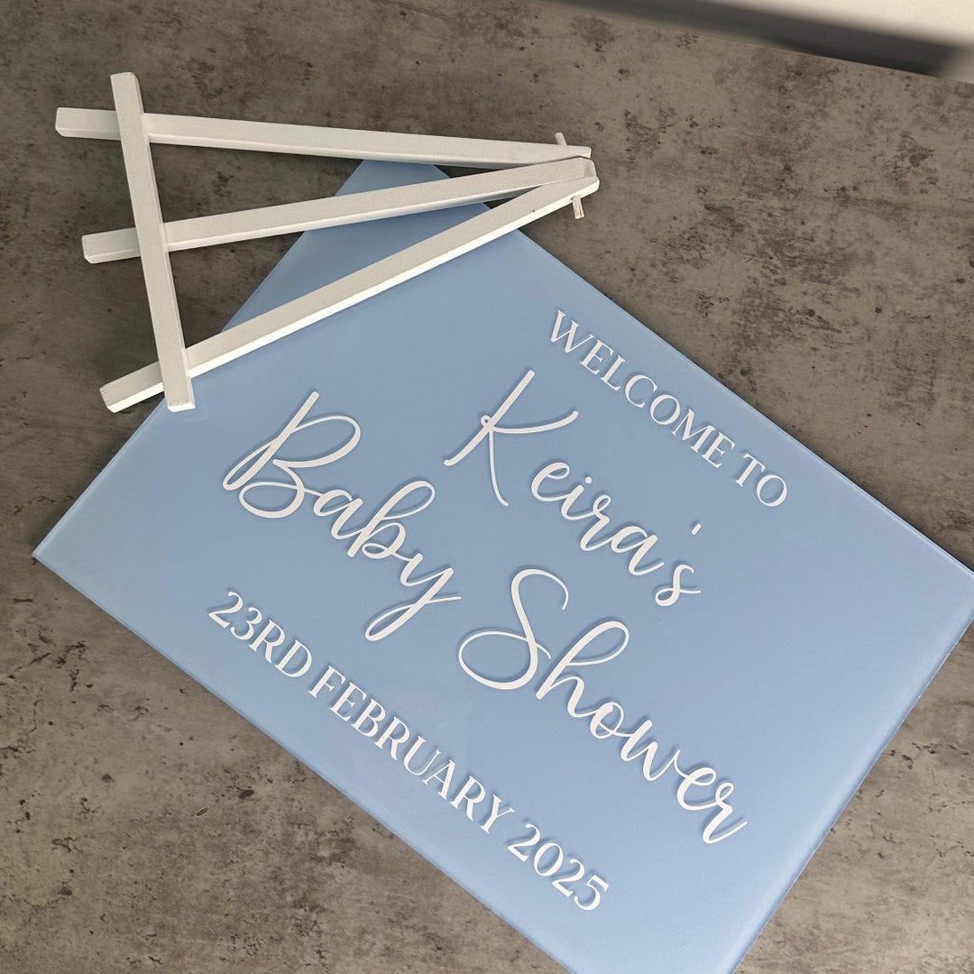 Personalised A4 Baby Shower Welcome Sign | Perspex Acrylic Sign ...
