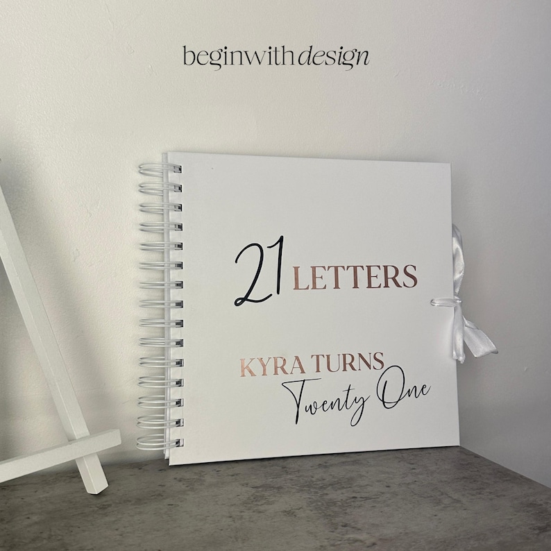Personalised 8x8 Scrapbook With Ribbon Birthday Letters 21 Letters for ...