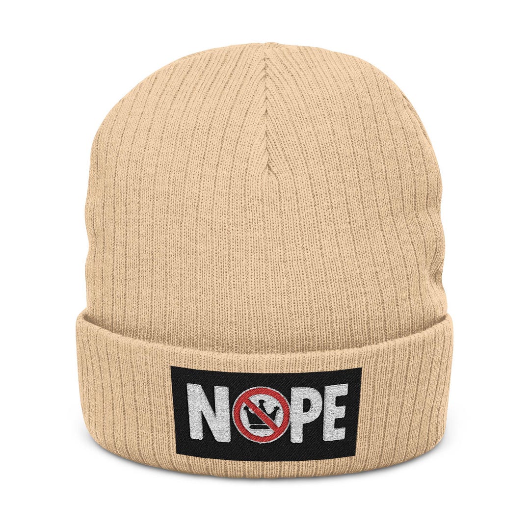 NO KINGS Beanie - NOPE Embroidered Beanie, Knit Cuffed Hat - Etsy