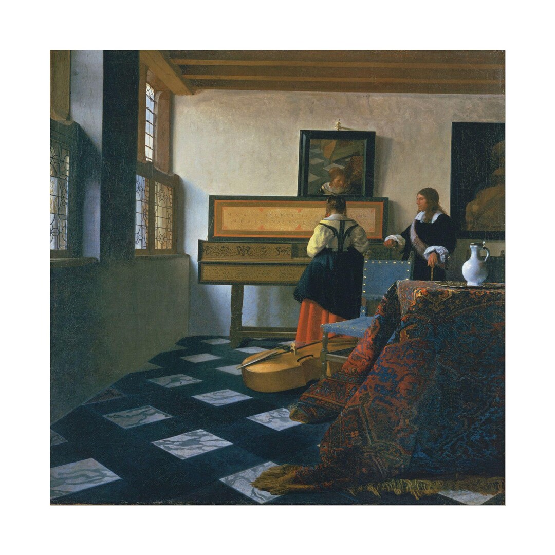Johannes Vermeer Van Delft, 'A Lady at the Virginals With a Gentleman ...