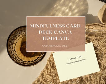 Editable Mindfulness Card Deck, Mindfulness Gift for Practicing ...