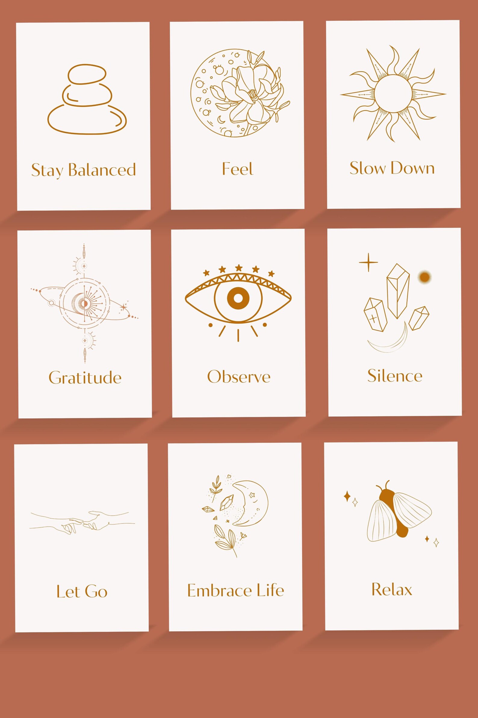 Editable Mindfulness Card Deck Canva Template, Mindfulness & Journaling ...