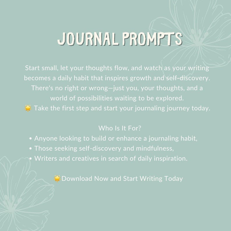 365 Journal Prompts Bundle, Printable Worksheet (instant Download) - Etsy