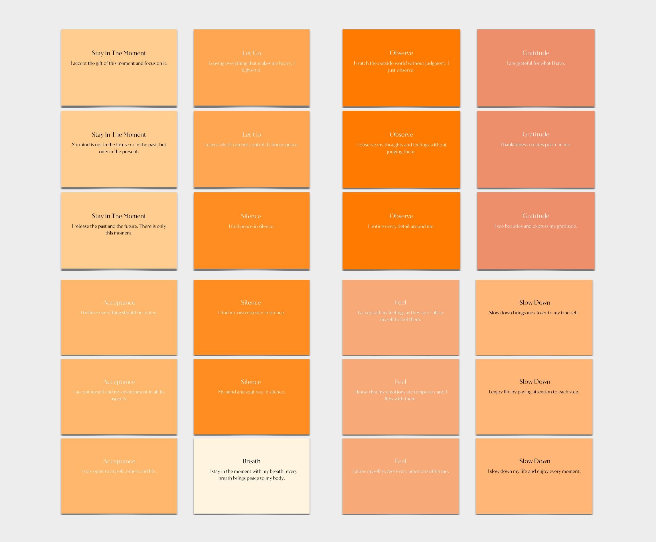 Editable Mindfulness Card Deck, Mindfulness Gift for Practicing ...