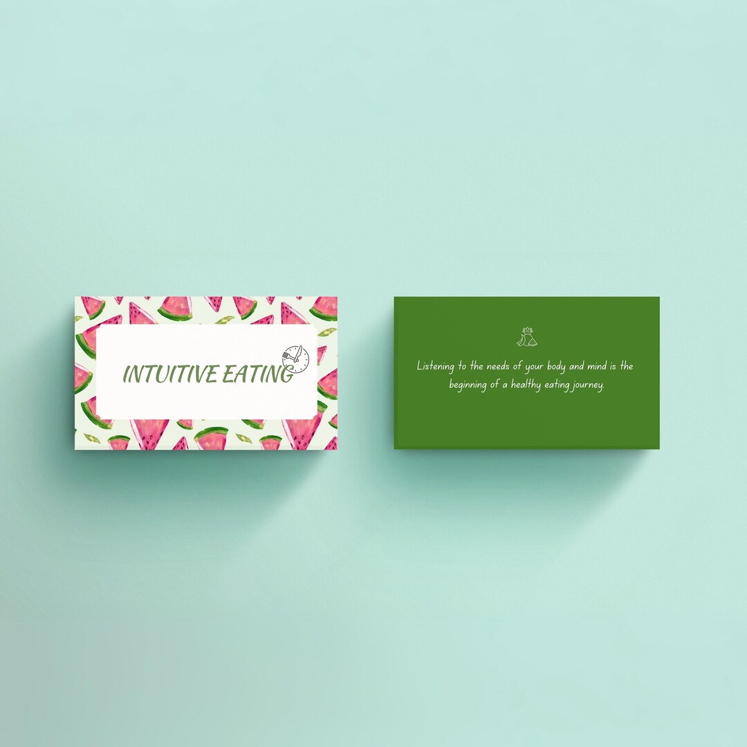 Editable Intuitive Eating Card Deck, Mental Health Resources Tools ...