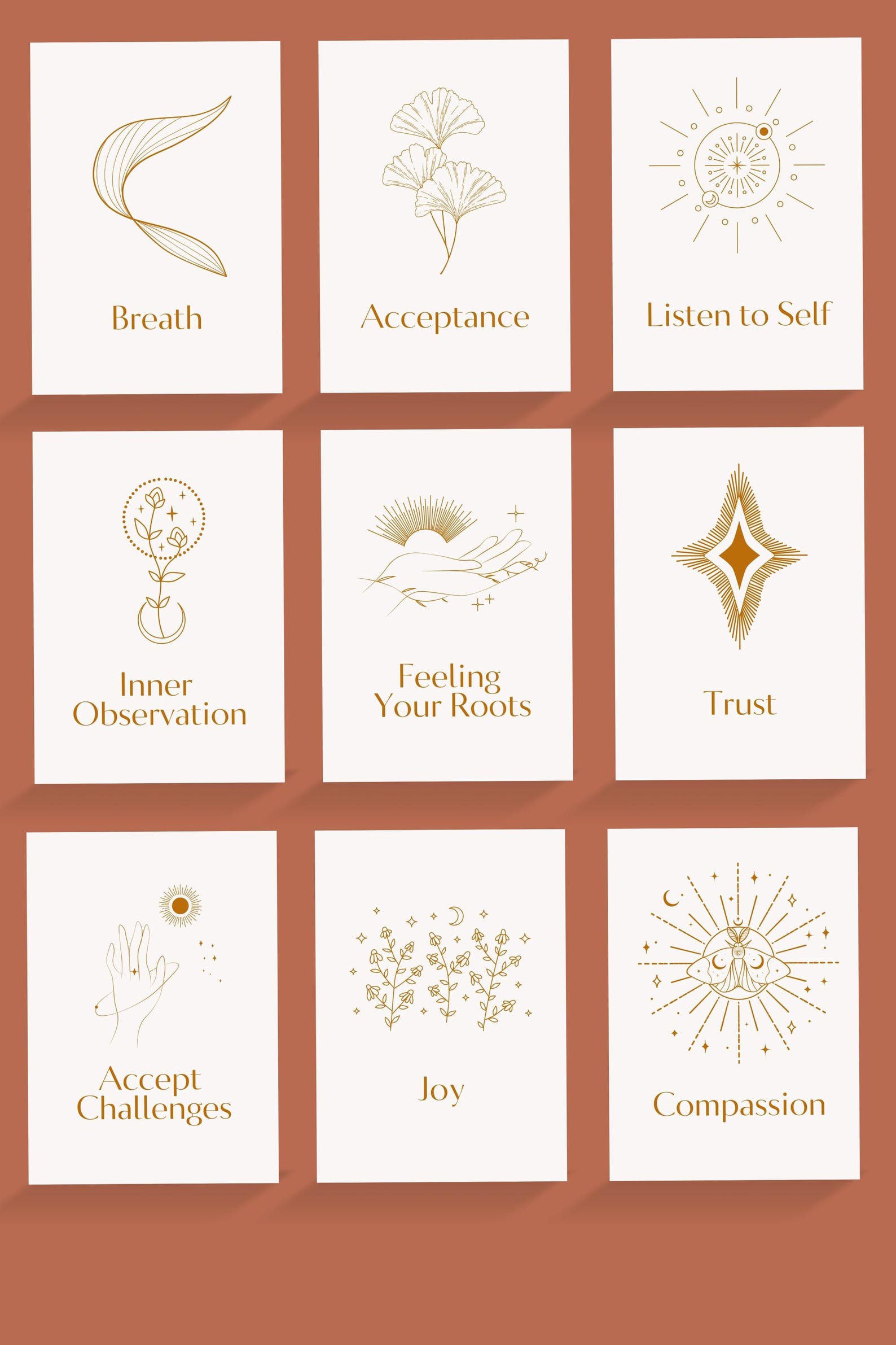 Editable Mindfulness Card Deck Canva Template, Mindfulness & Journaling ...