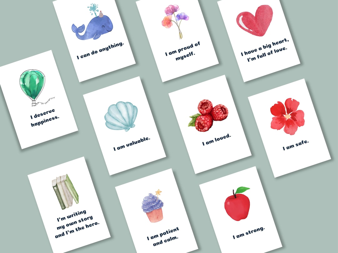 Editable Positive Affirmation Cards for Kids, Kids Mental Health ...