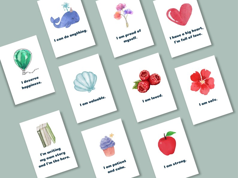 Editable Positive Affirmation Cards for Kids, Kids Mental Health ...