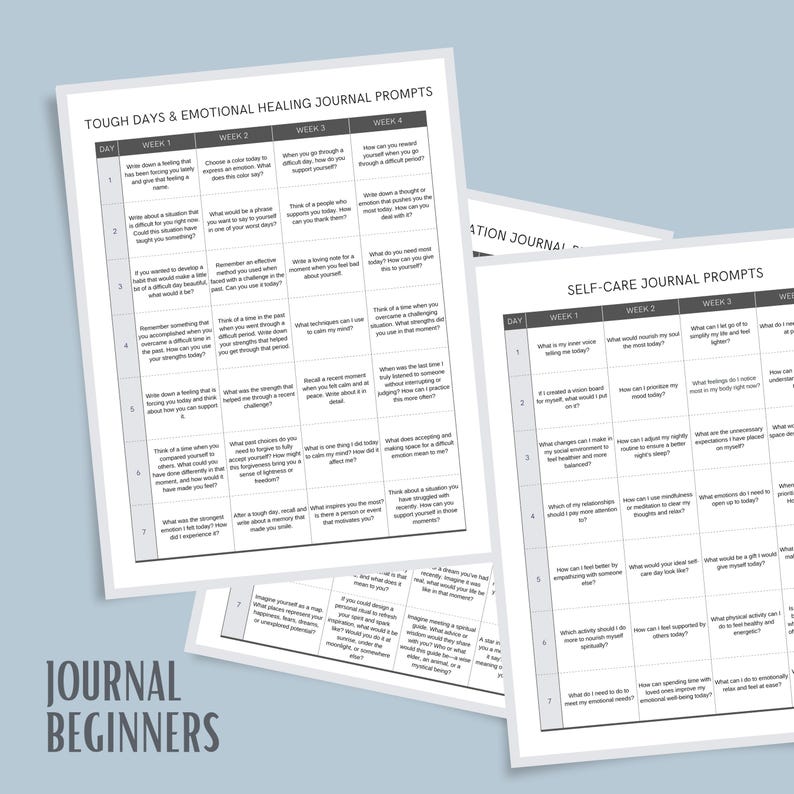 365 Journal Prompts Bundle Printable, Beginner Journaling Prompts ...