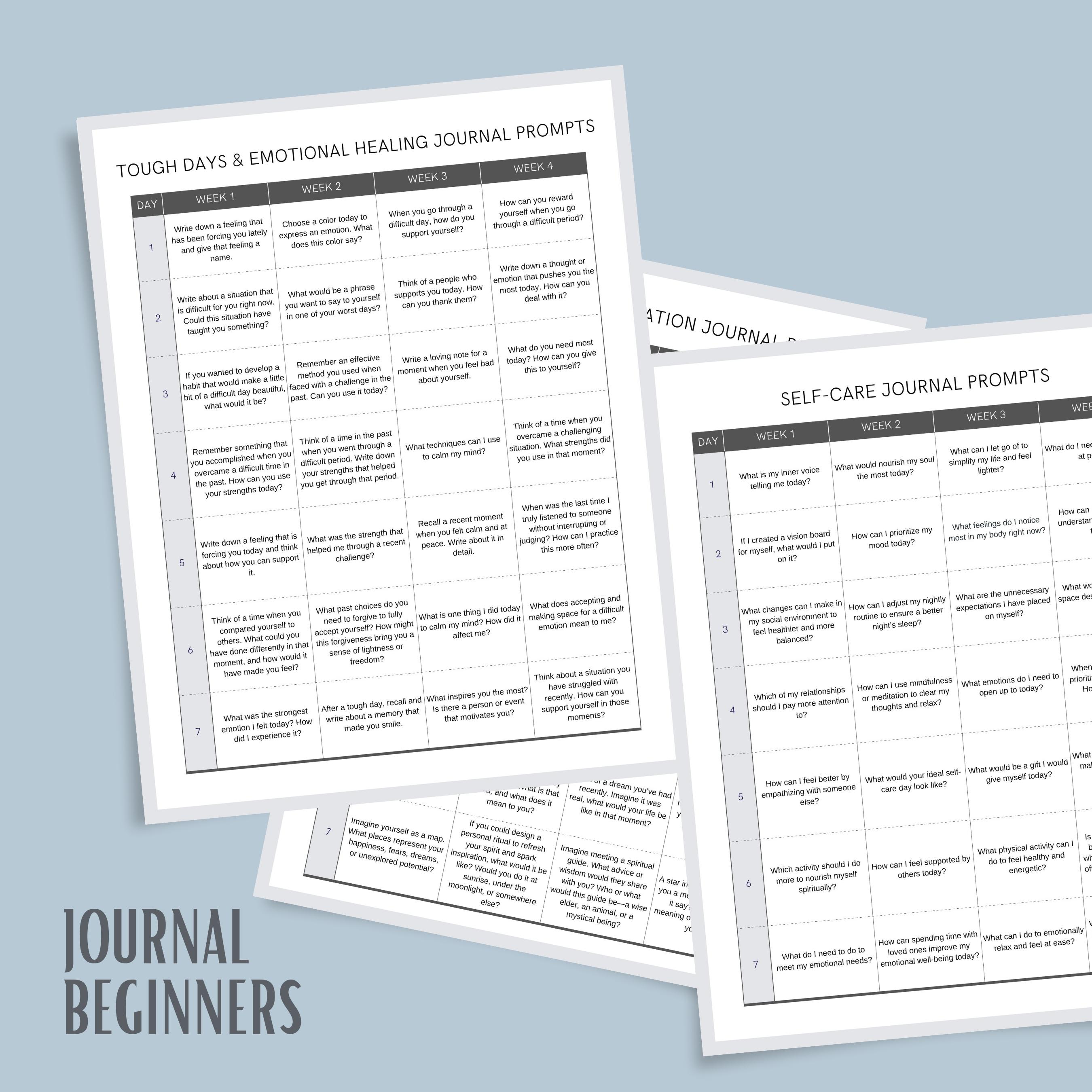 365 Journal Prompts Bundle Printable, Beginner Journaling Prompts ...